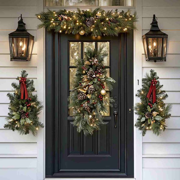 23 Christmas Swags for Front Door Ideas