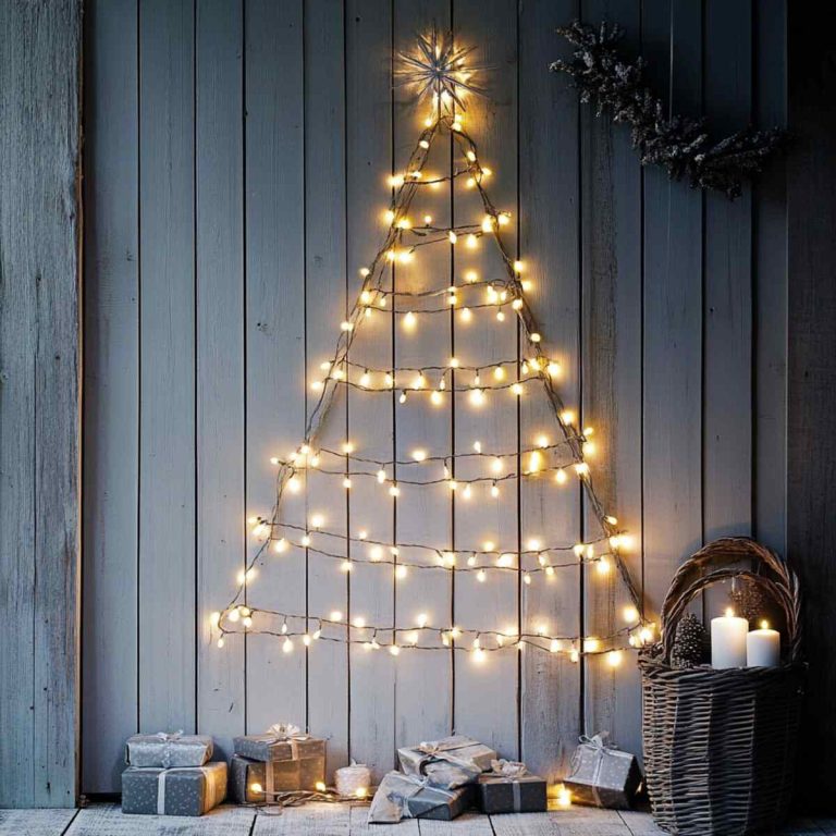 23 Space-Saving Wall Christmas Tree Ideas for a Festive Home