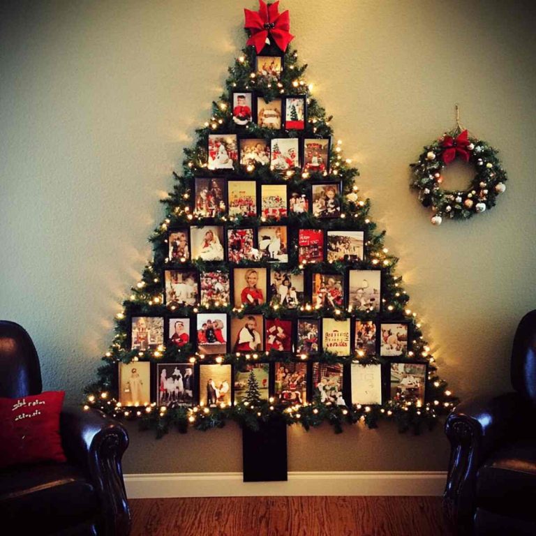 23 Space-Saving Wall Christmas Tree Ideas for a Festive Home