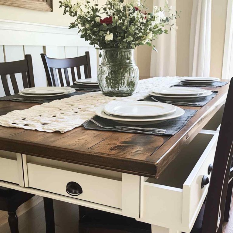 Stunning Dining Room Table With Drawers Pictures