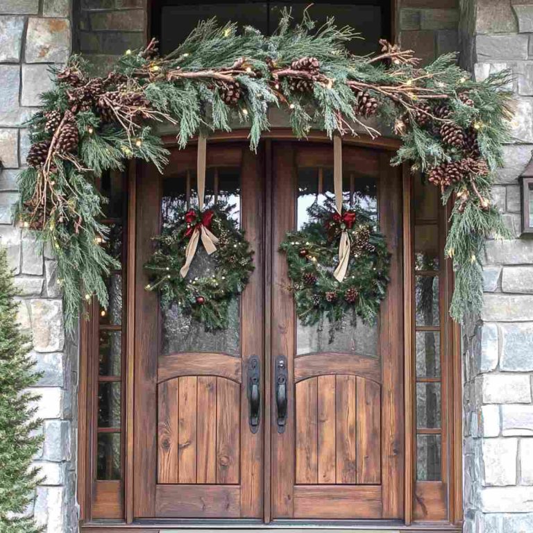 23 Christmas Swags for Front Door Ideas