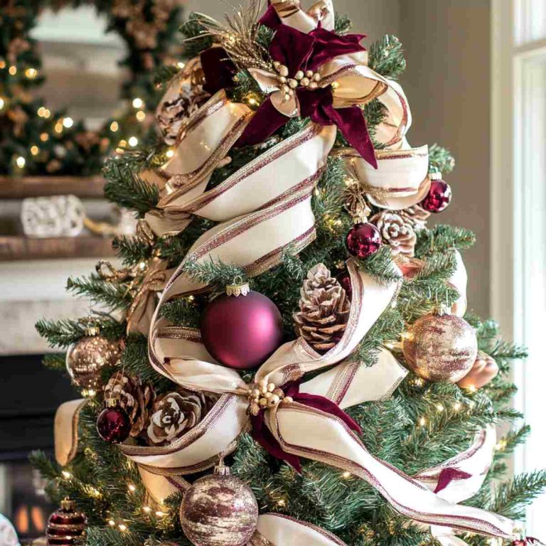 21 Unique Tree Ribbon Decorating Ideas to Dress Up Your Christmas Tree