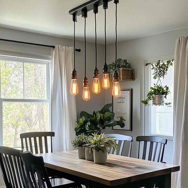 20 Farmhouse Dining Room Lighting Ideas to Brighten Your Home