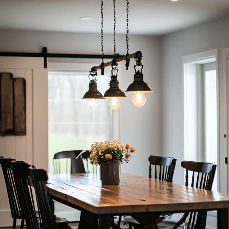 20 Farmhouse Dining Room Lighting Ideas to Brighten Your Home