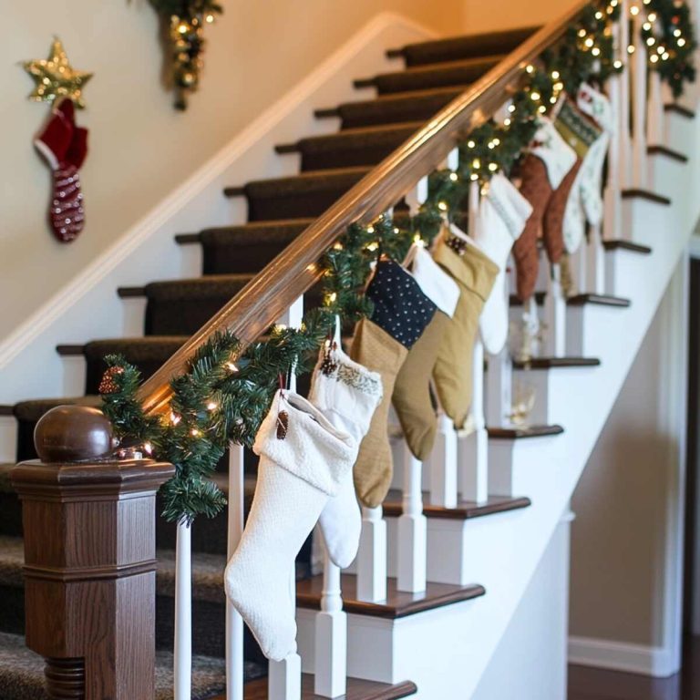25 Stunning Christmas Staircase Decor Ideas to Transform Your Home