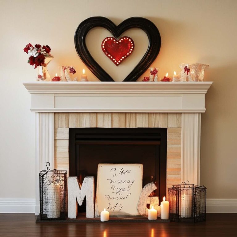 19 Valentine’s Day Fireplace Decor Ideas to Warm Your Heart