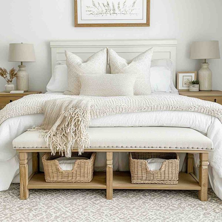 23 Bedroom Bench Ideas That Are Equal Parts Smart and Stylish - Happy ...