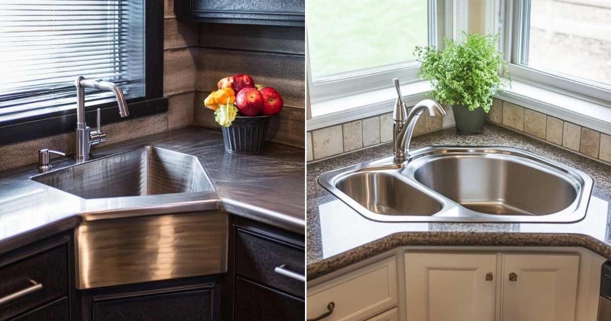 21 Brilliant Corner Kitchen Sink Ideas