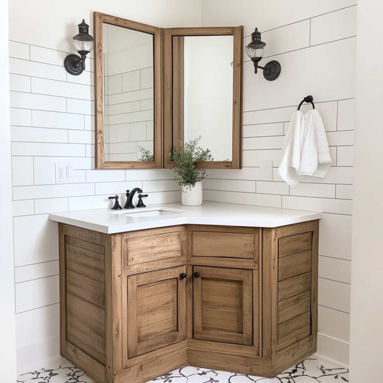 17 Brilliant Bathroom Corner Vanity Ideas to Save Space & Add Style