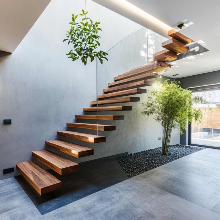 25 Space-Saving & Stylish Floating Staircase Ideas for Every Home