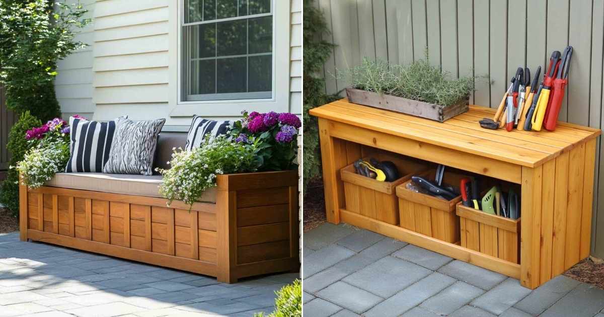 20 Outdoor Storage Bench Ideas That Double as Secret Organizers