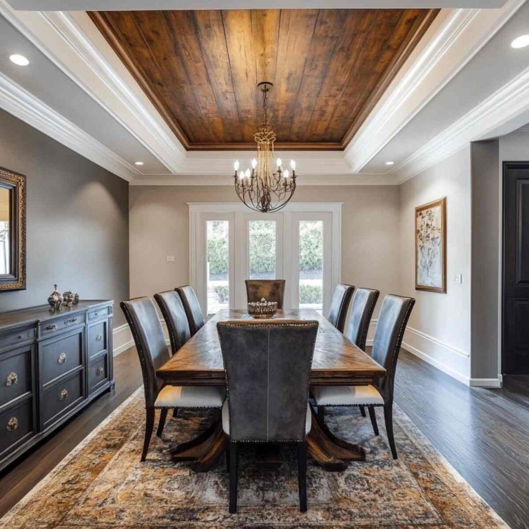 25 Stylish Dining Room Accent Ceiling Ideas