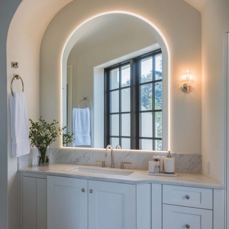20 Arched Mirror Bathroom Ideas That Designers Love