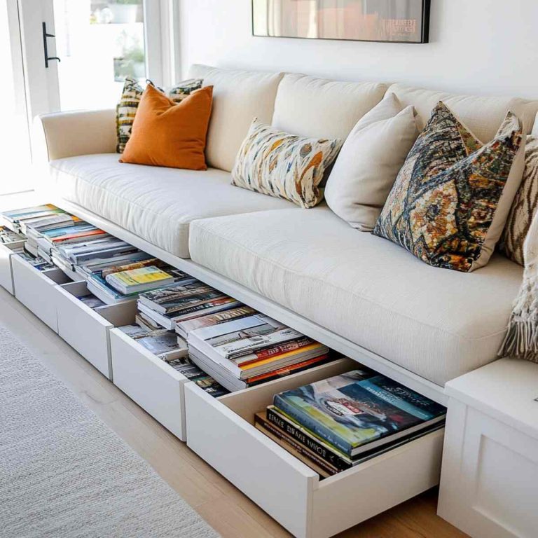 17 Under Sofa Storage Ideas That Save Space Like Magic