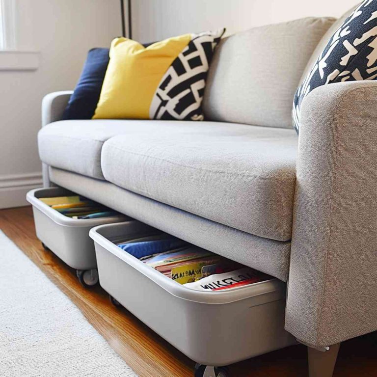 17 Under Sofa Storage Ideas That Save Space Like Magic