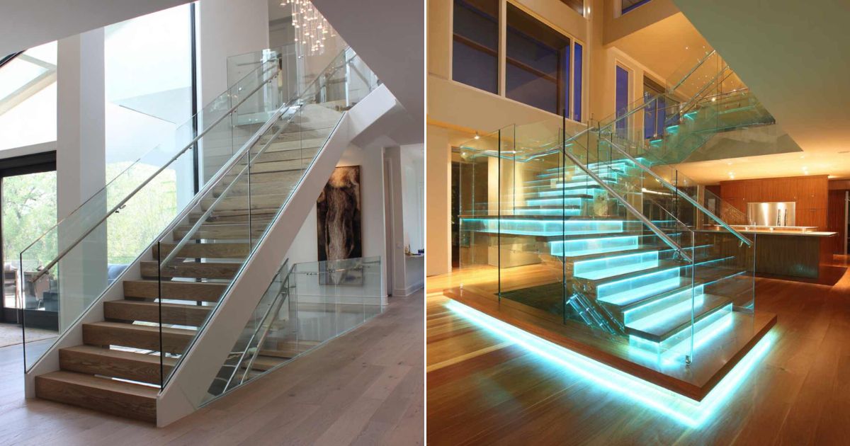 19 Brilliant Glass Stair Railing Ideas That Make Any Home Look Bigger