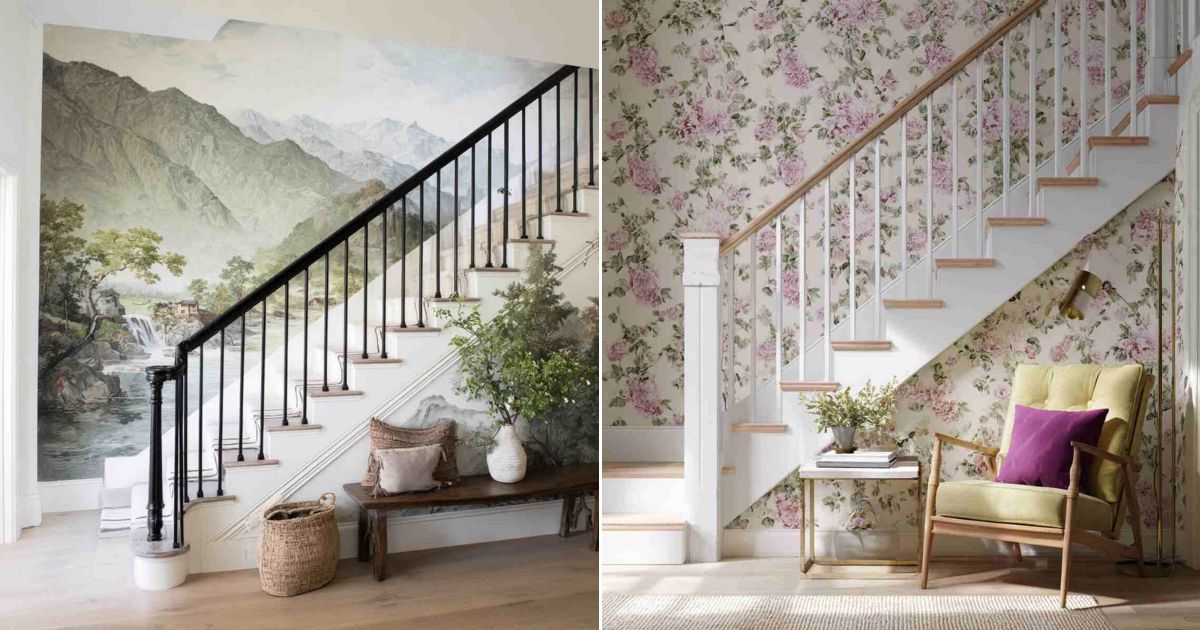 18 Stunning Staircase Wallpaper Accent Ideas That Will Totally ...