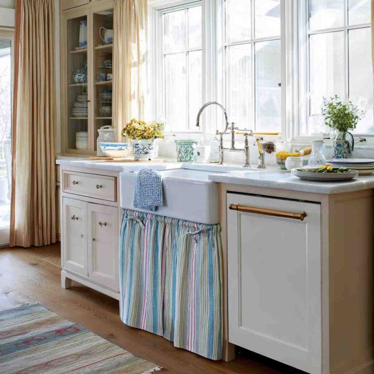 21 Stylish Kitchen Sink Skirt Ideas That Hide and Wow