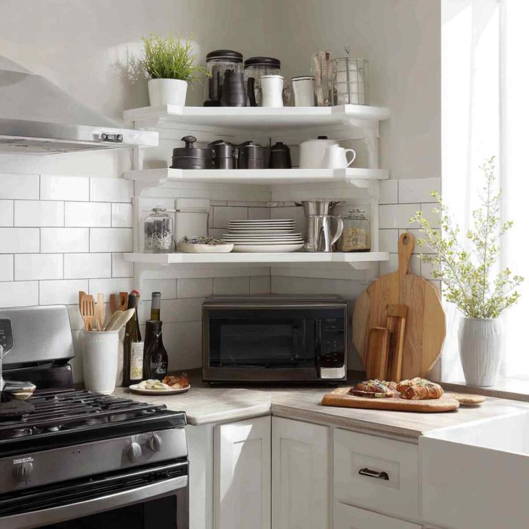20 Above Stove Shelf Ideas That Make Kitchens Look Bigger & Better