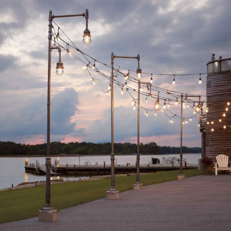 21 Genius Outdoor String Light Pole Ideas That Make Any Space Magical