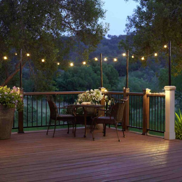 21 Genius Outdoor String Light Pole Ideas That Make Any Space Magical