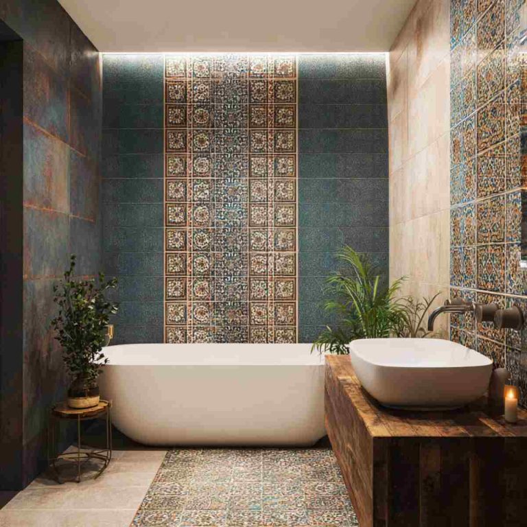 21 Creative Wall Tile Accent Strip Ideas That Make Bathrooms Pop