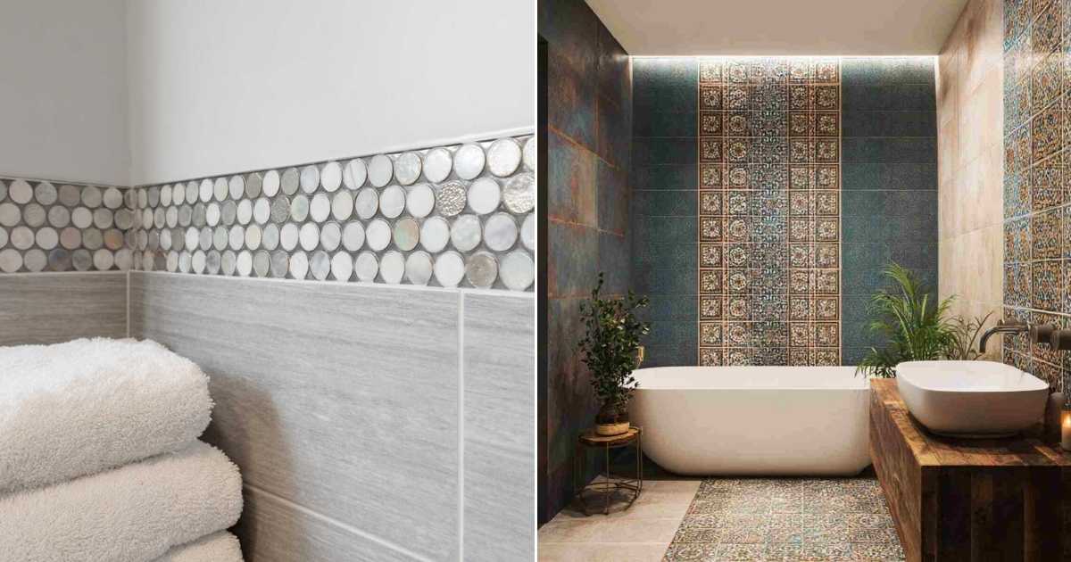 21 Creative Wall Tile Accent Strip Ideas That Make Bathrooms Pop