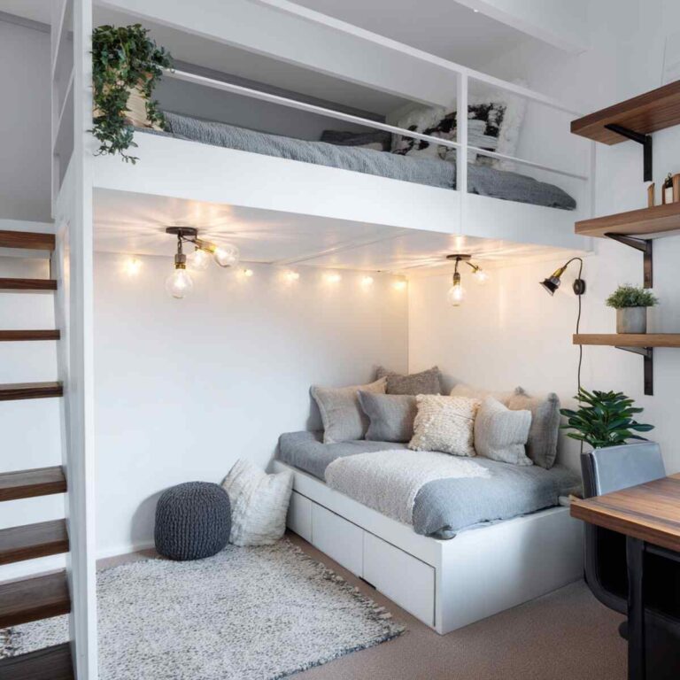 18 Genius Loft Bed Ideas for Adults That Save Space and Look Amazing