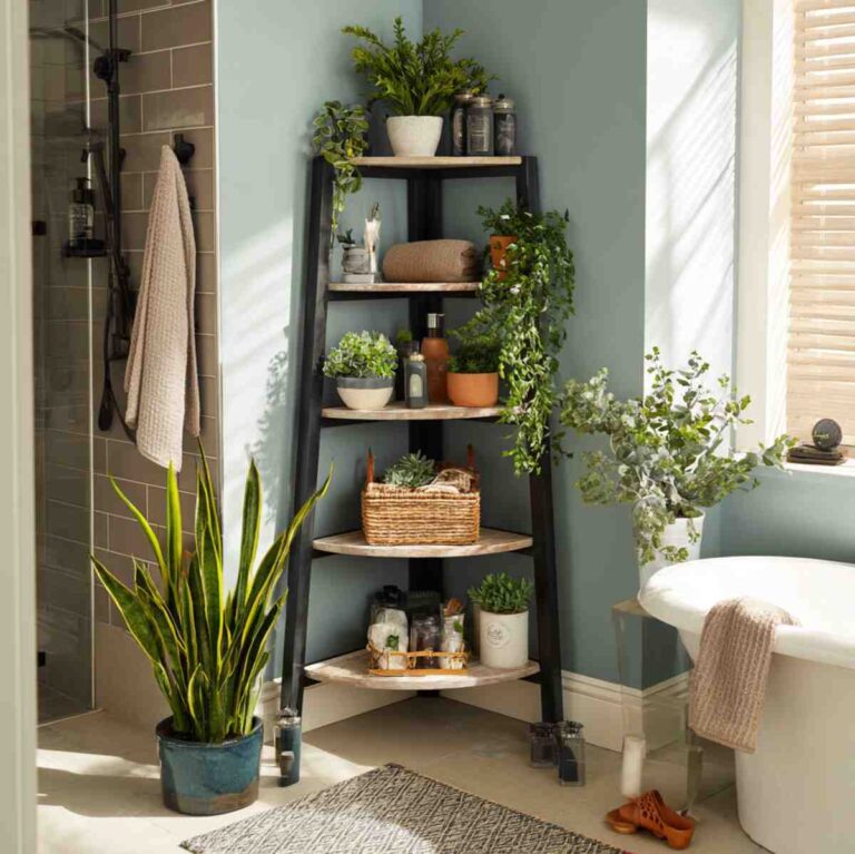 15 Corner Plant Display Ideas for Bathrooms