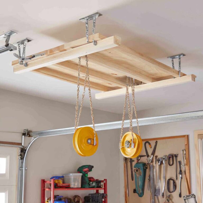 18 DIY Garage Overhead Pulley Storage Ideas