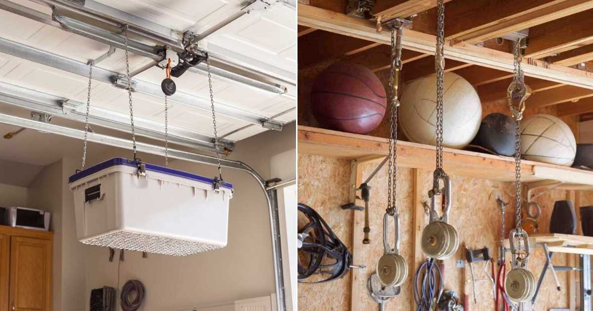 18 DIY Garage Overhead Pulley Storage Ideas