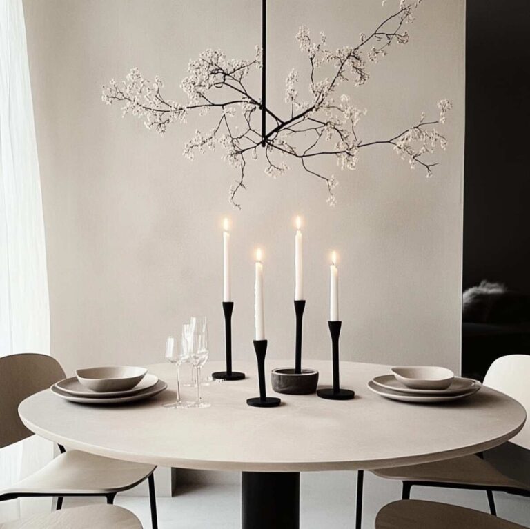 21 Minimalist Dining Table Setup Ideas That Make Any Meal Feel Calm ...