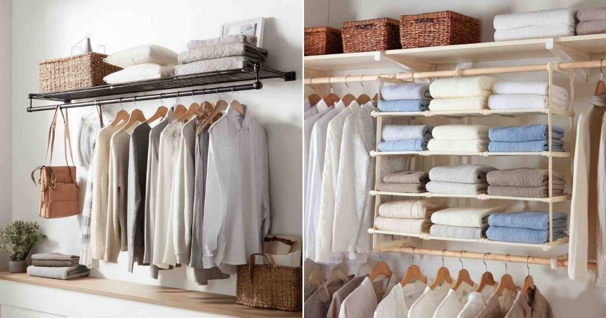 21 Closet Hanging Shelf Ideas That Instantly Add More Space