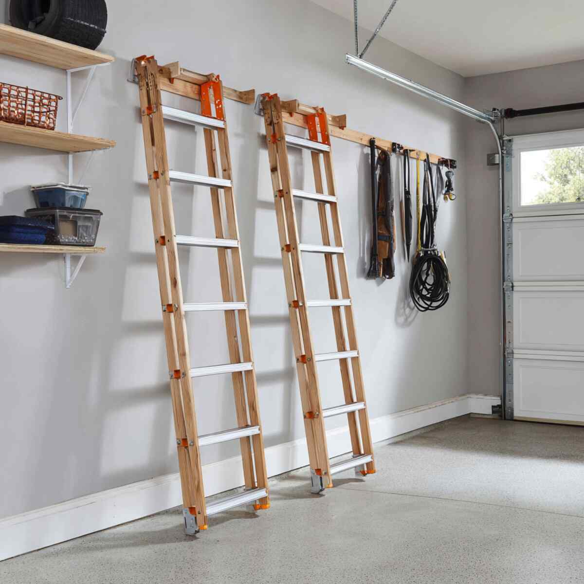 12 Smart Garage Folding Ladder Storage Ideas That Save So Much Space