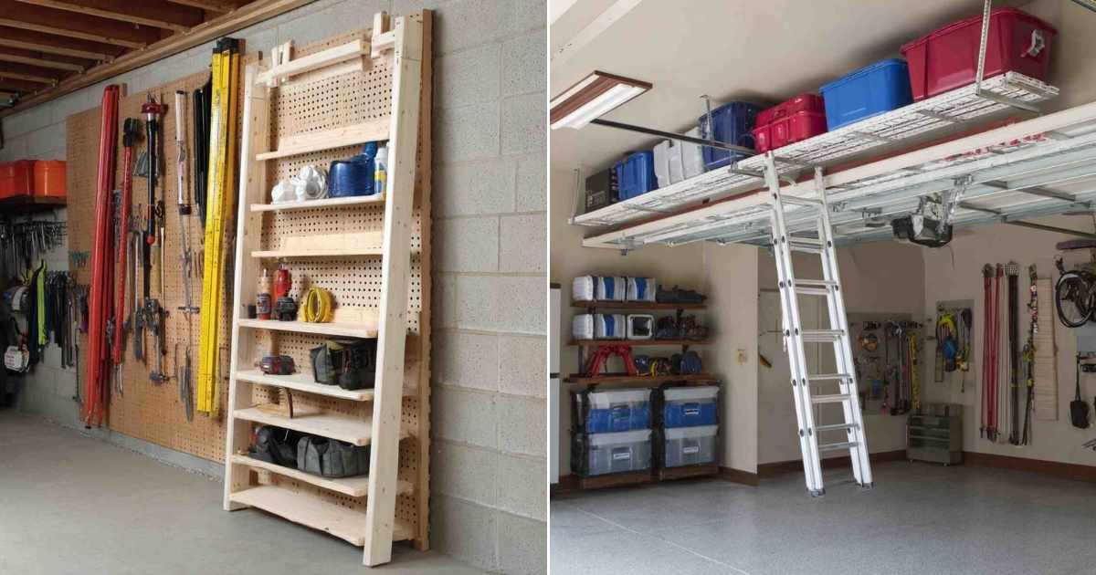 12 Smart Garage Folding Ladder Storage Ideas That Save So Much Space