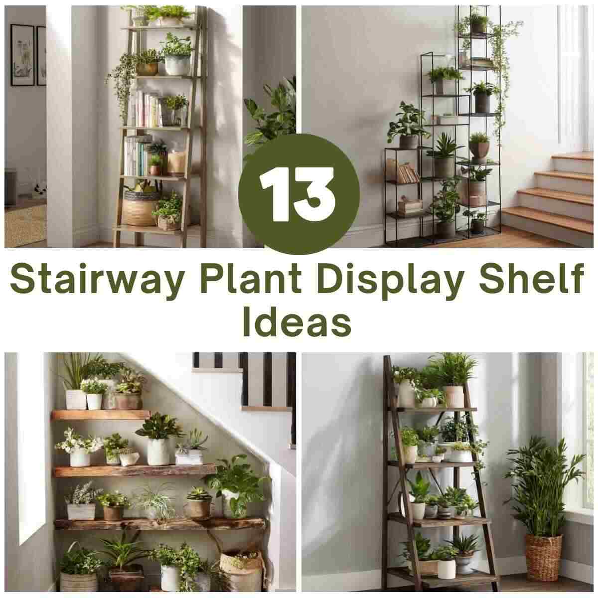 13 Stairway Plant Display Shelf Ideas That Make Your Stairs Look Alive ...
